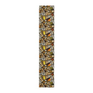 Mosaic Table Runner - Earth Tones Marble Stained Glass Art Geometric ...