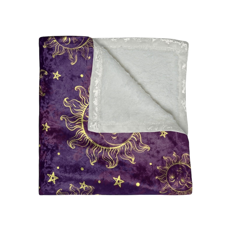 Dark Sun and Moon Throw Blanket Dark Purple Celestial - Etsy