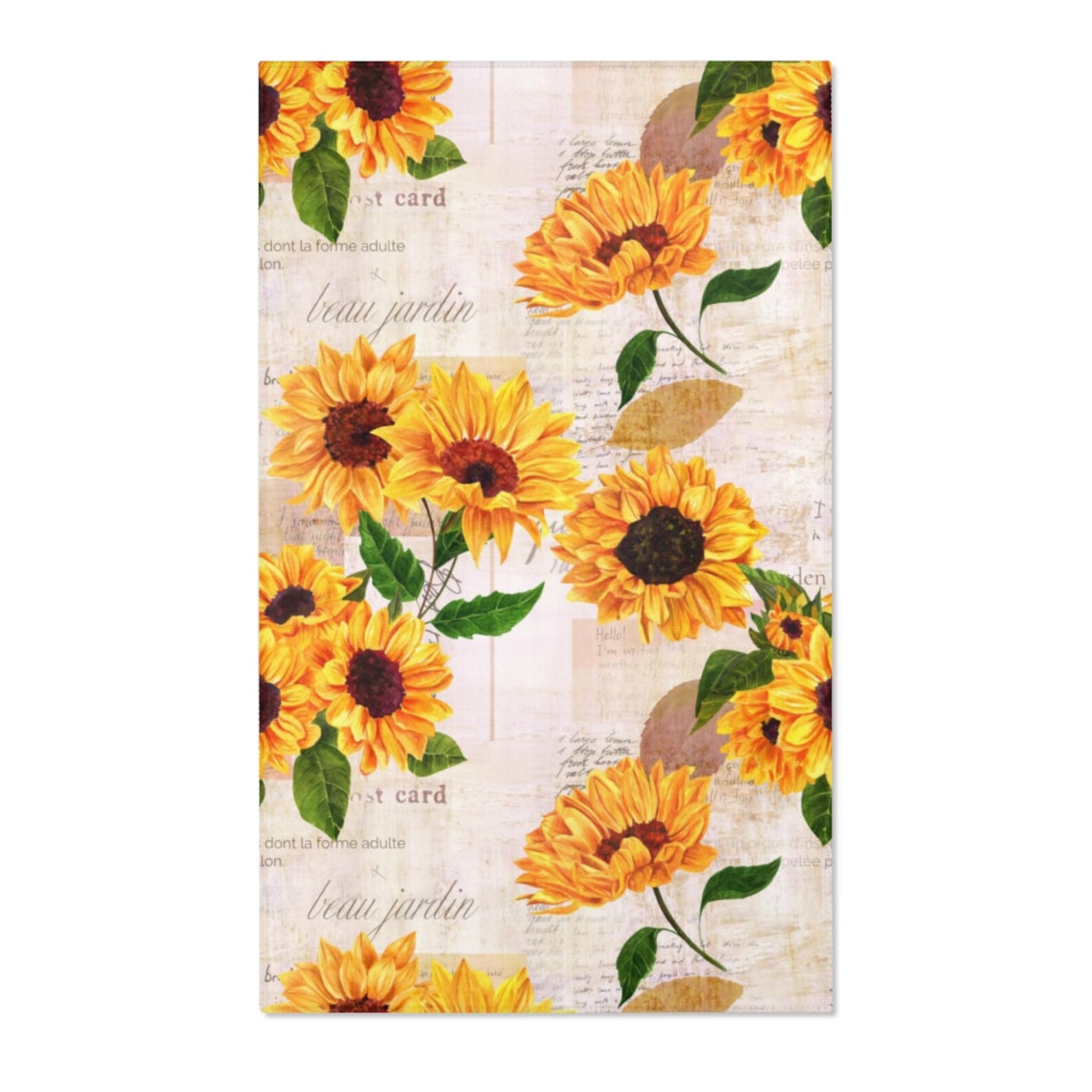 Floral Area Rug Yellow Flower Rug Modern Boho Rug French - Etsy
