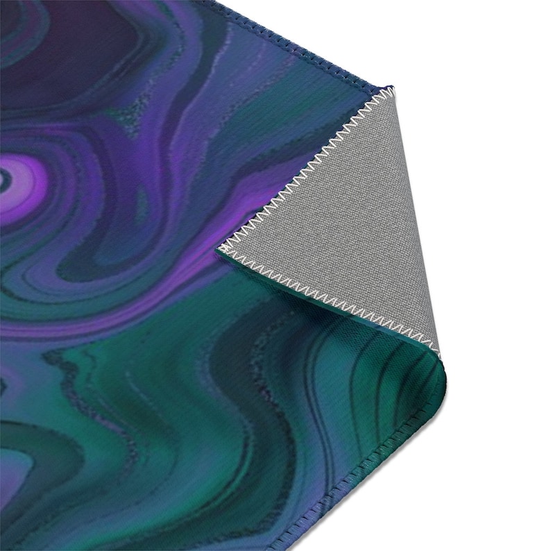 Dark Green Purple Area Rug Marble Emerald Green Rug - Etsy