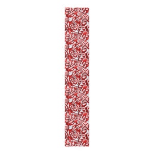 Candy Cane Table Runner - Red and White Christmas Peppermint Table ...