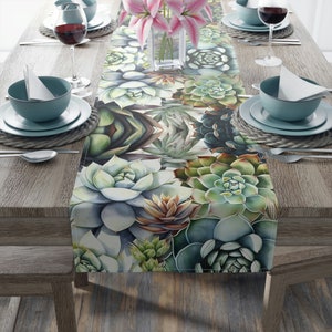 Succulent Table Decor - Natural Desert Southwestern Table Runner 90 ...