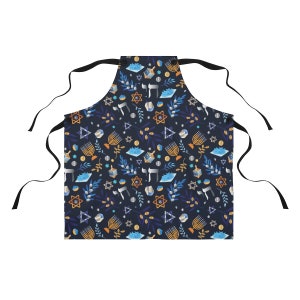 Blue Hanukkah Apron - Jewish Apron, Womens Hanukkah Gift Kitchen Apron ...