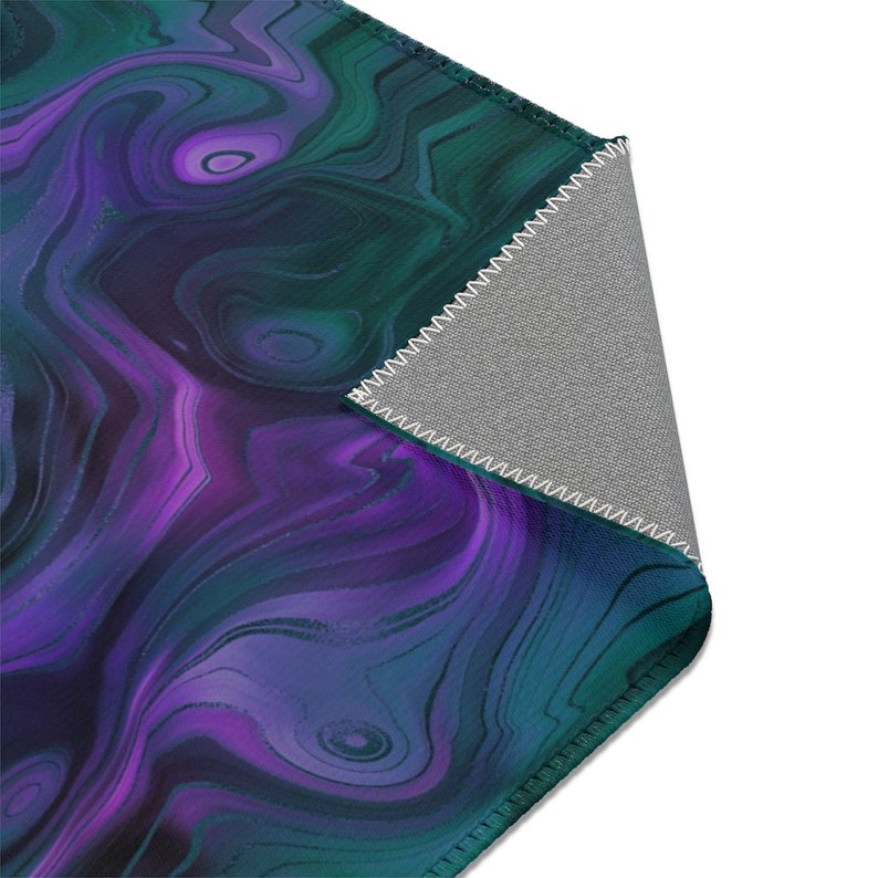 Dark Green Purple Area Rug Marble Emerald Green Rug - Etsy