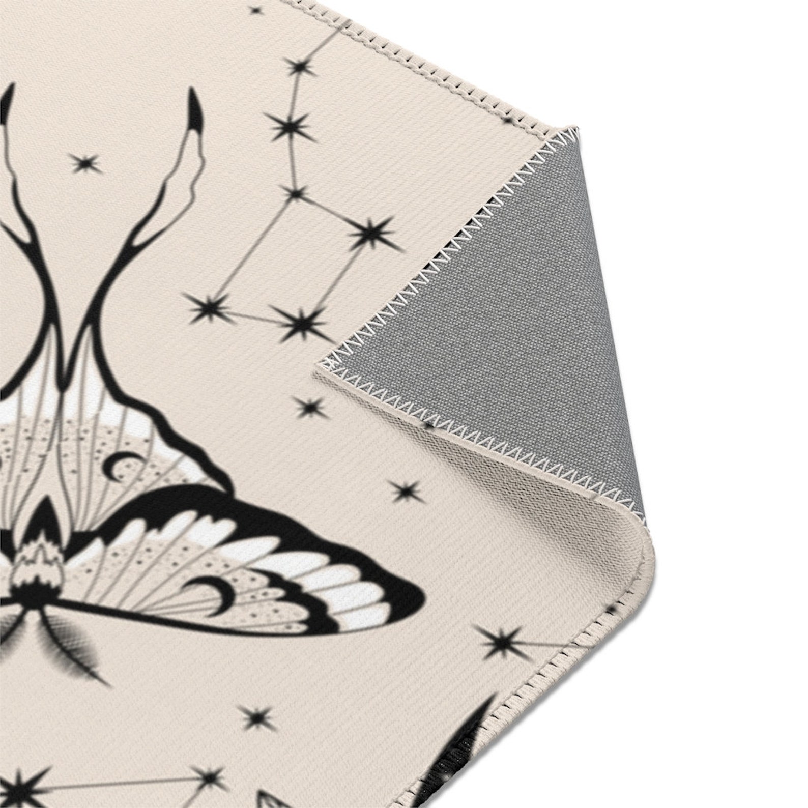 Luna Moth Rug Neutral Area Rug Beige Celestial Rug Witchy - Etsy
