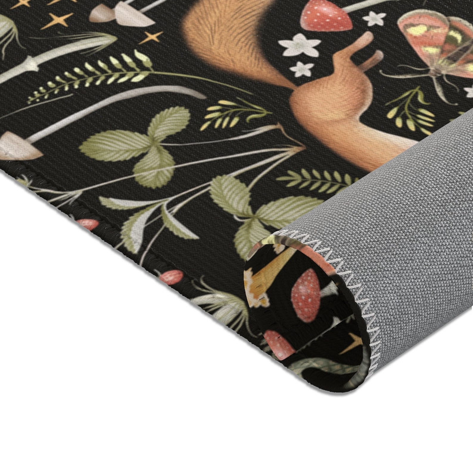 Woodland Animal Area Rug Dark Forest Living Room Decor, Woodland Rug ...