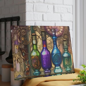 Glass Potion Bottle Cutting Board - Witchcraft Apothecary Herb Chopping ...
