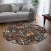 Round Forest Animal Rug Rustic Woodland Tree Rug Round, Scandinavian ...