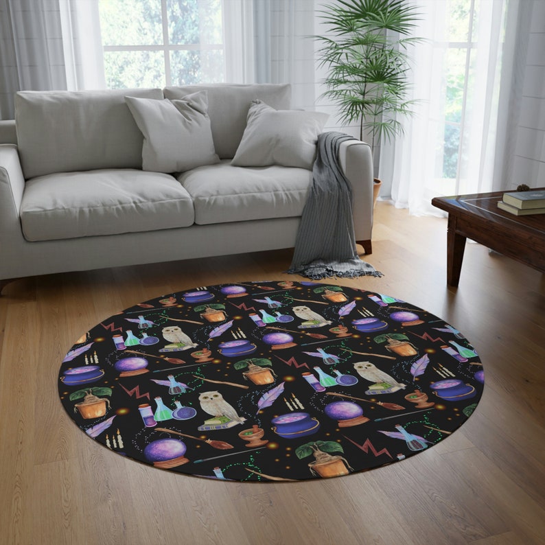 Wizard Rug Round Rug Magic Witchcraft Area Rug Round - Etsy