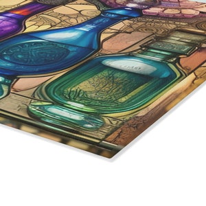 Glass Potion Bottle Cutting Board - Witchcraft Apothecary Herb Chopping ...