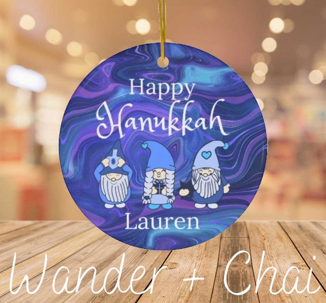 Custom Happy Hanukkah Ornament - Personalized Hanukkah Gift Ornament ...