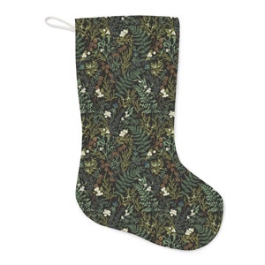 Custom Green Woodland Stocking, Forest Christmas Decor, Vintage ...