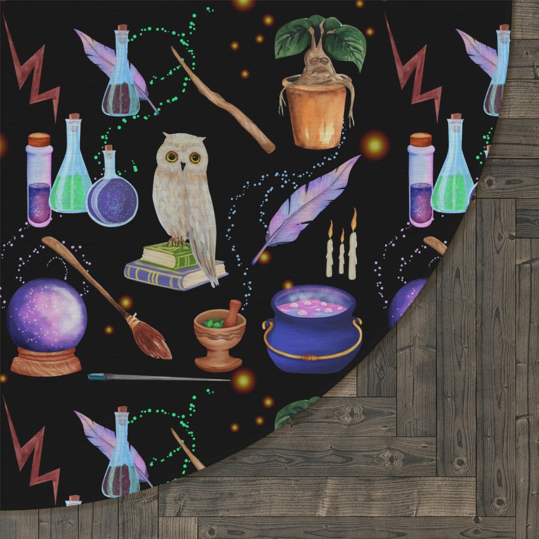 Wizard Rug - Round Rug Magic Witchcraft Area Rug Round - Etsy