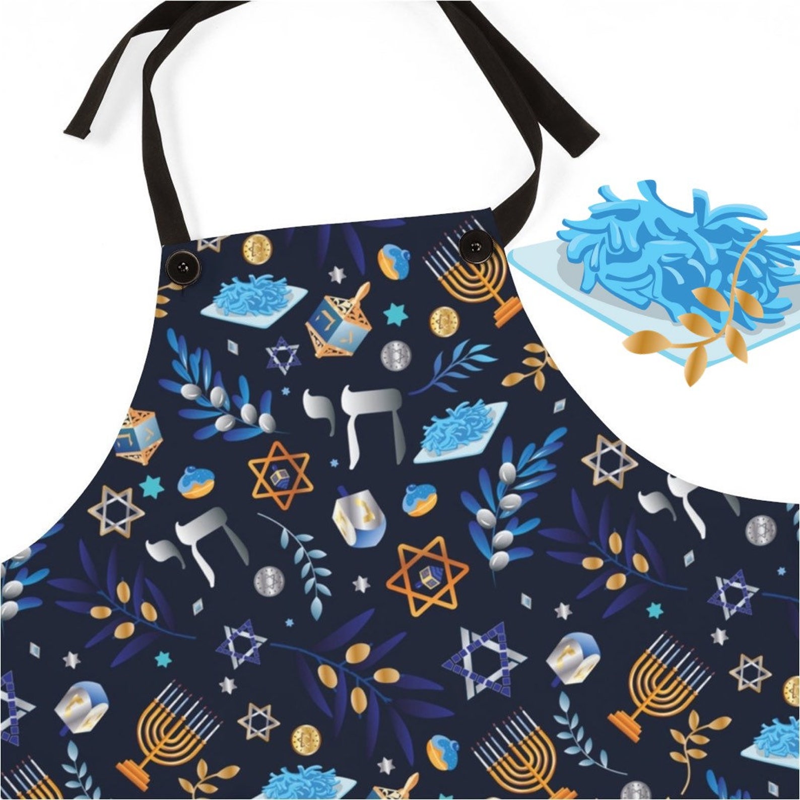 Blue Hanukkah Apron Jewish Apron Womens Hanukkah Gift - Etsy