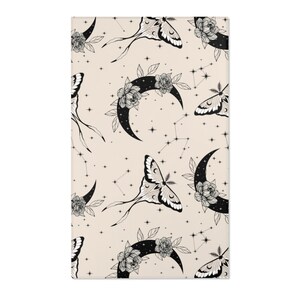 Luna Moth Rug - Neutral Area Rug Beige, Celestial Rug, Witchy Living ...