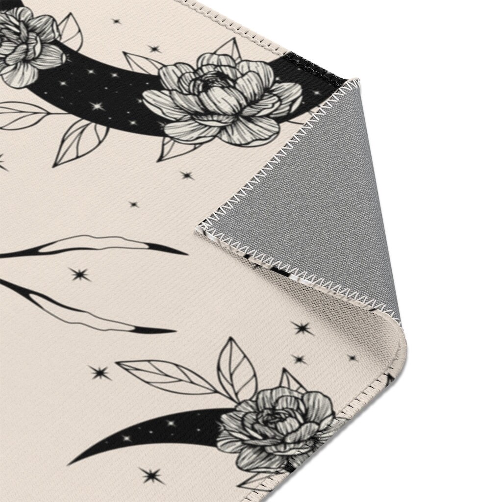 Luna Moth Rug Neutral Area Rug Beige Celestial Rug Witchy - Etsy