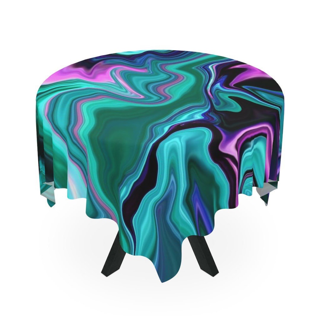 Eclectic Abstract Tablecloth - Geode Table Decor, Marble Tablecloth ...