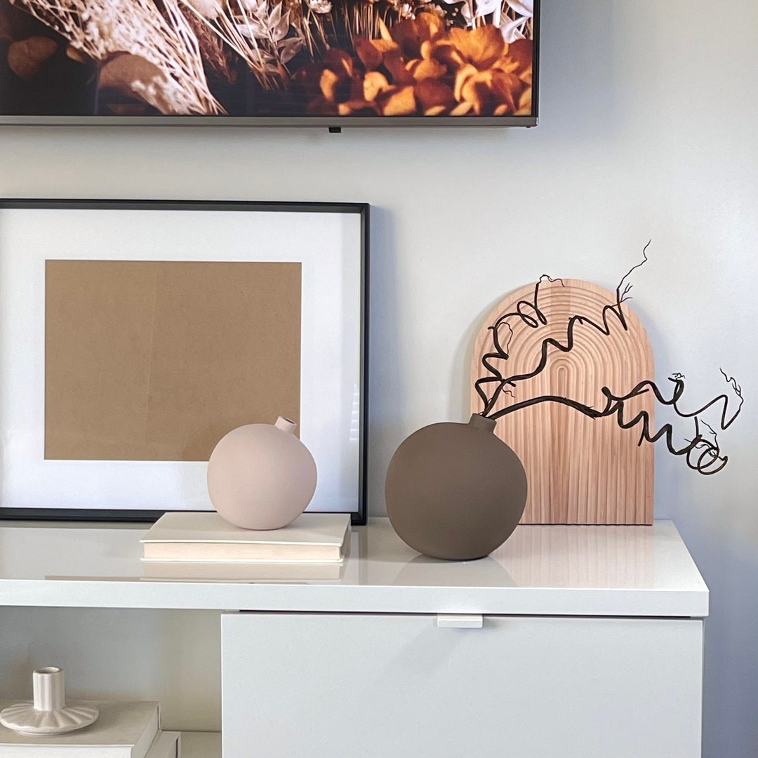 Orb Vase, Modern Round, Art Vase for Dried Flower, Simple Round ...