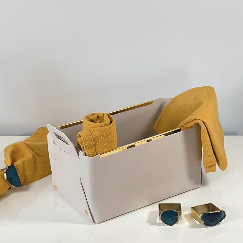 Vegan Leather Foldable Storage Container Leather Storage - Etsy