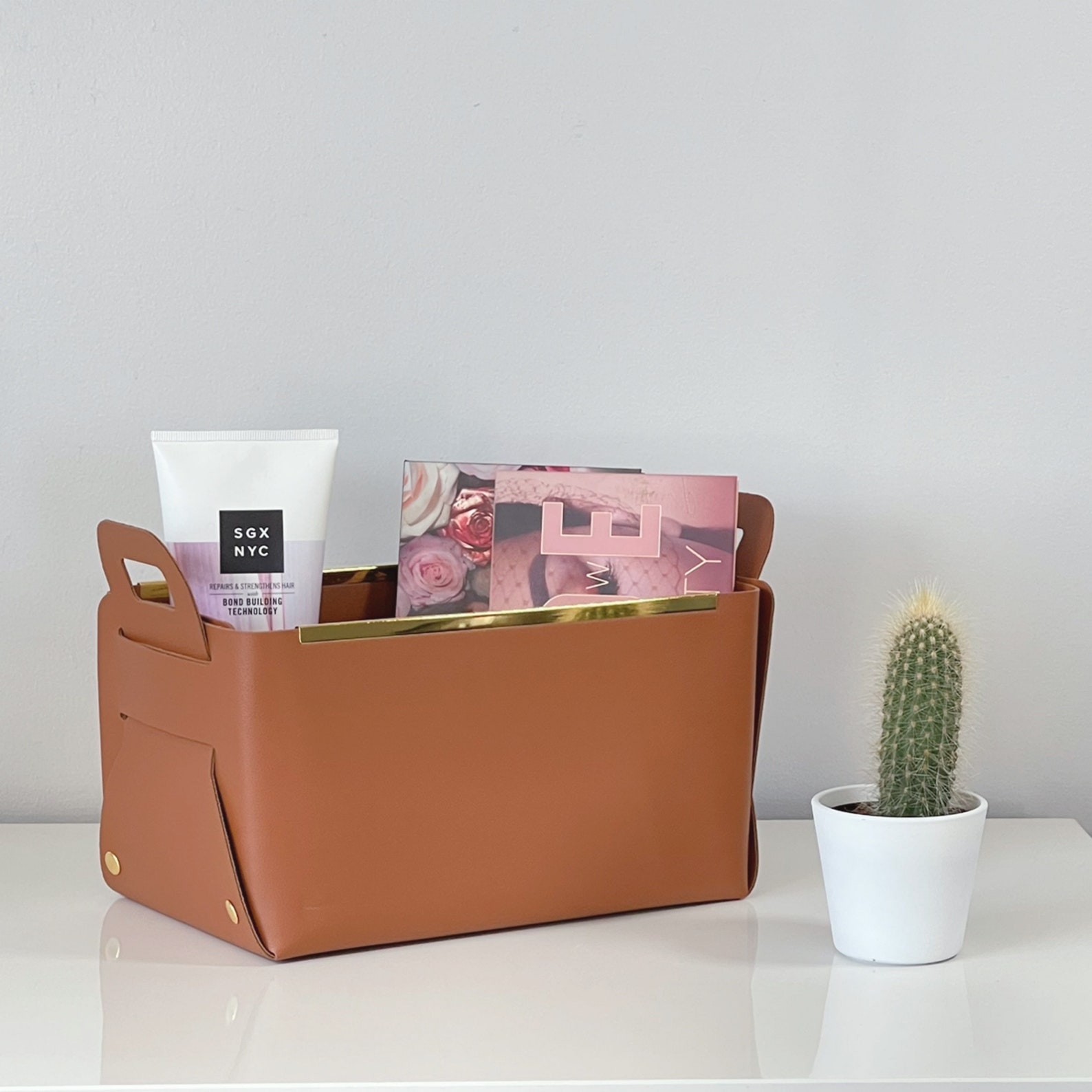 Vegan Leather Foldable Storage Container Leather Storage - Etsy