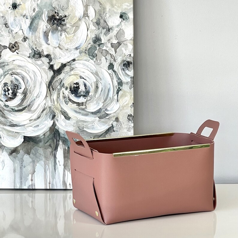 Vegan Leather Foldable Storage Container Leather Storage - Etsy