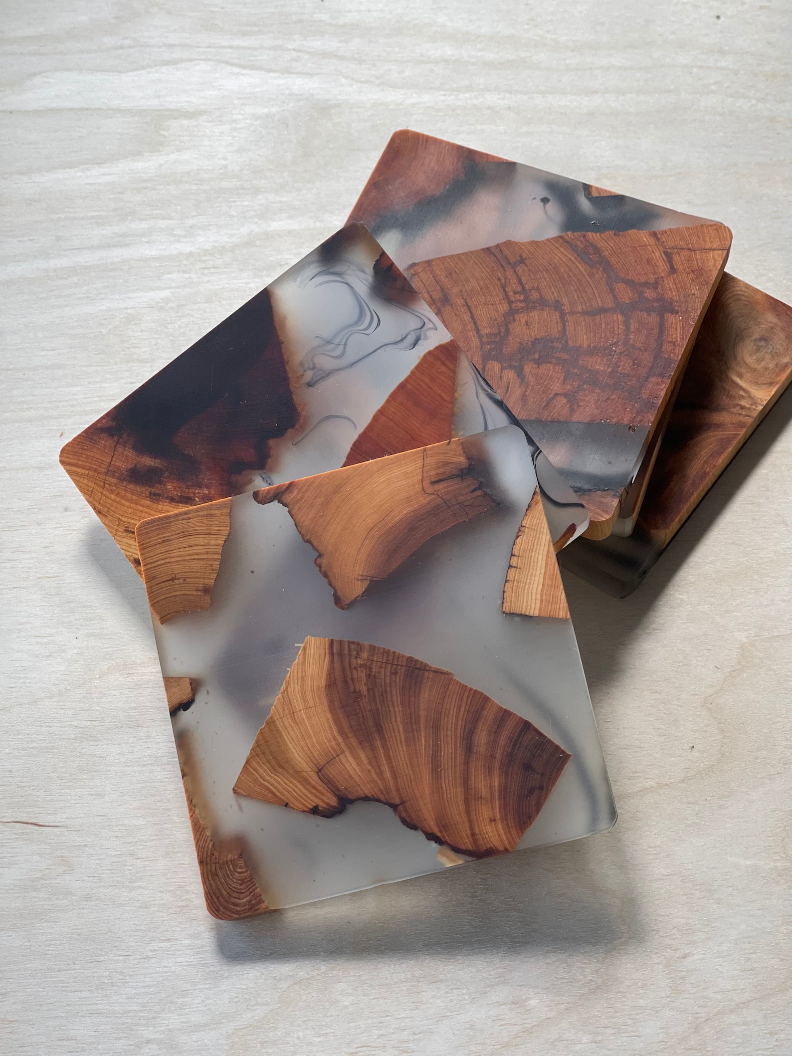 Handcrafted Wooden Coasters Cedar and Epoxy Resin Coasters - Etsy