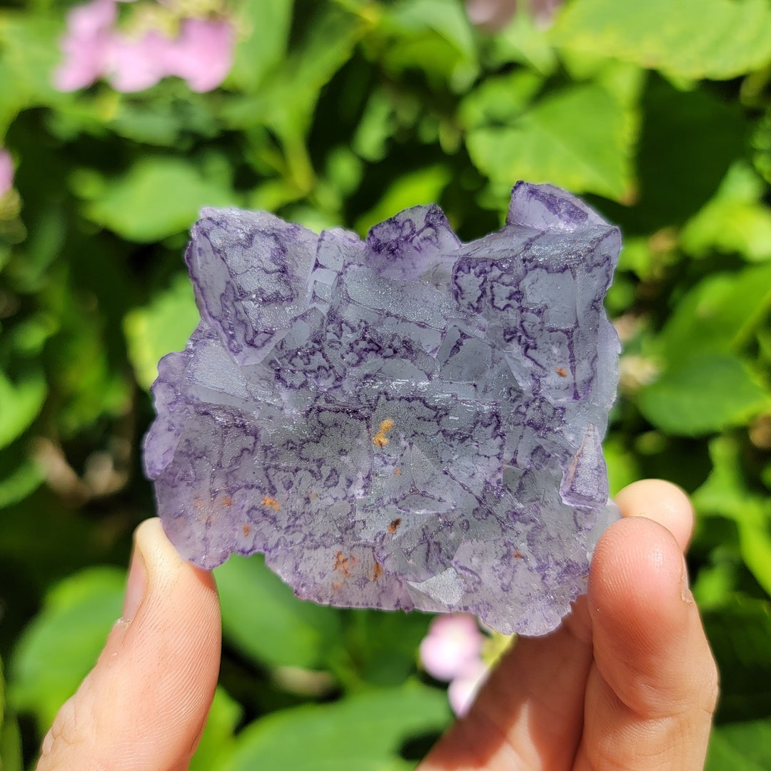 Blue + Purple Fluorite "qr Code" From Qinglong Mine, Guizhou, China ...