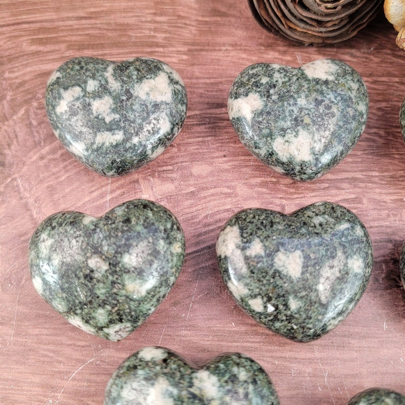 Preseli Blue Stone Hearts From England, Druid Stone, Polished Spotted ...