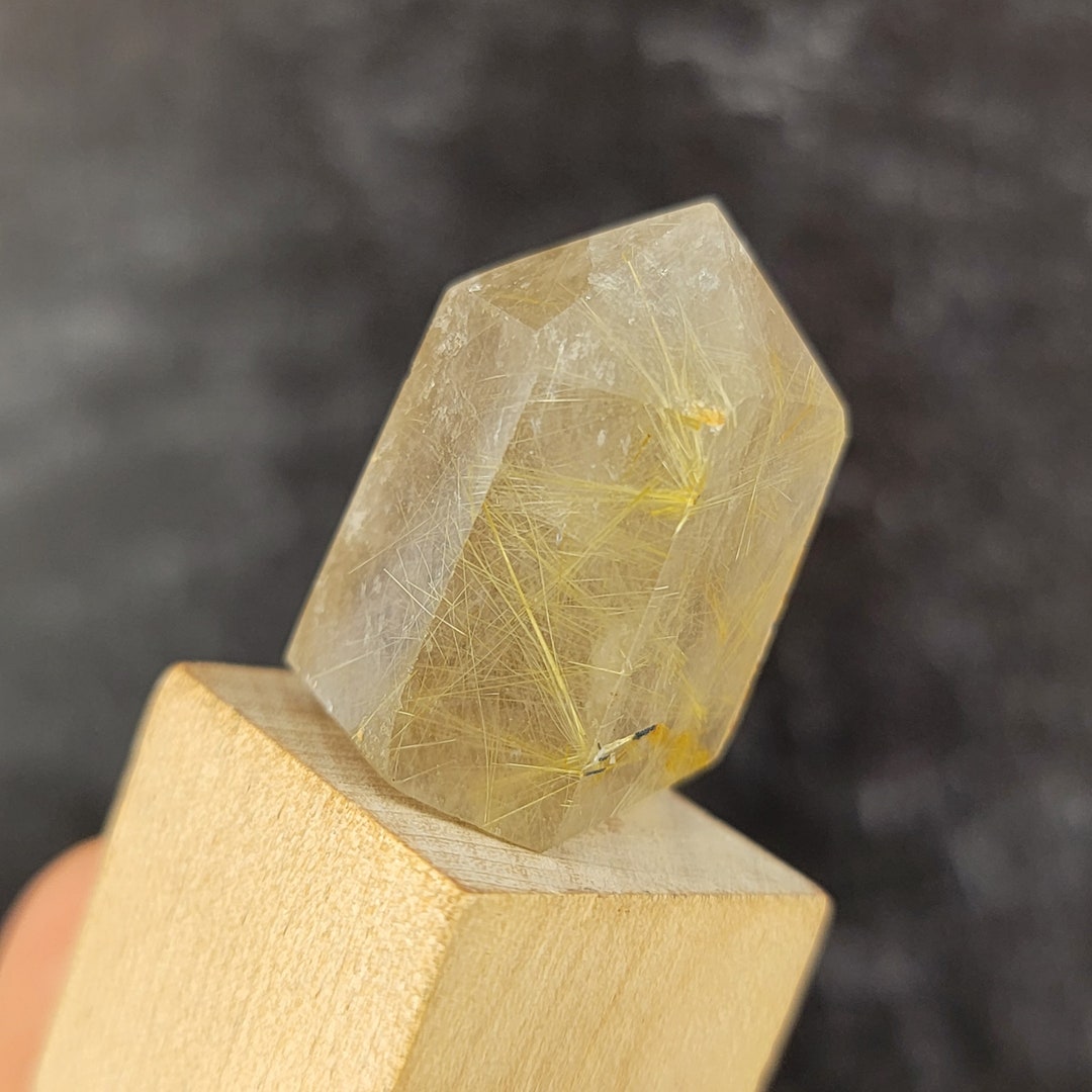 Mini Rutile Quartz Polished Tower From Brazil, Hematite + Gold Rutile ...