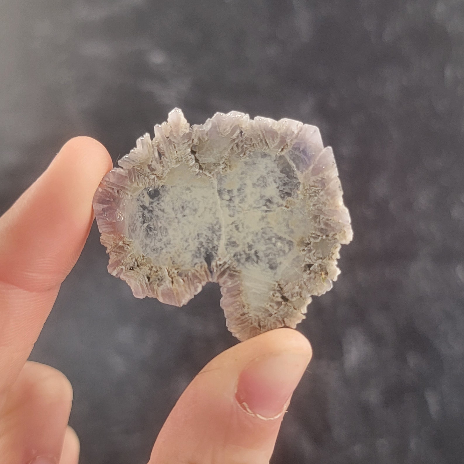 Purple Aragonite Slice From La Pesquera Cuenca, Spain, UV Reactive ...
