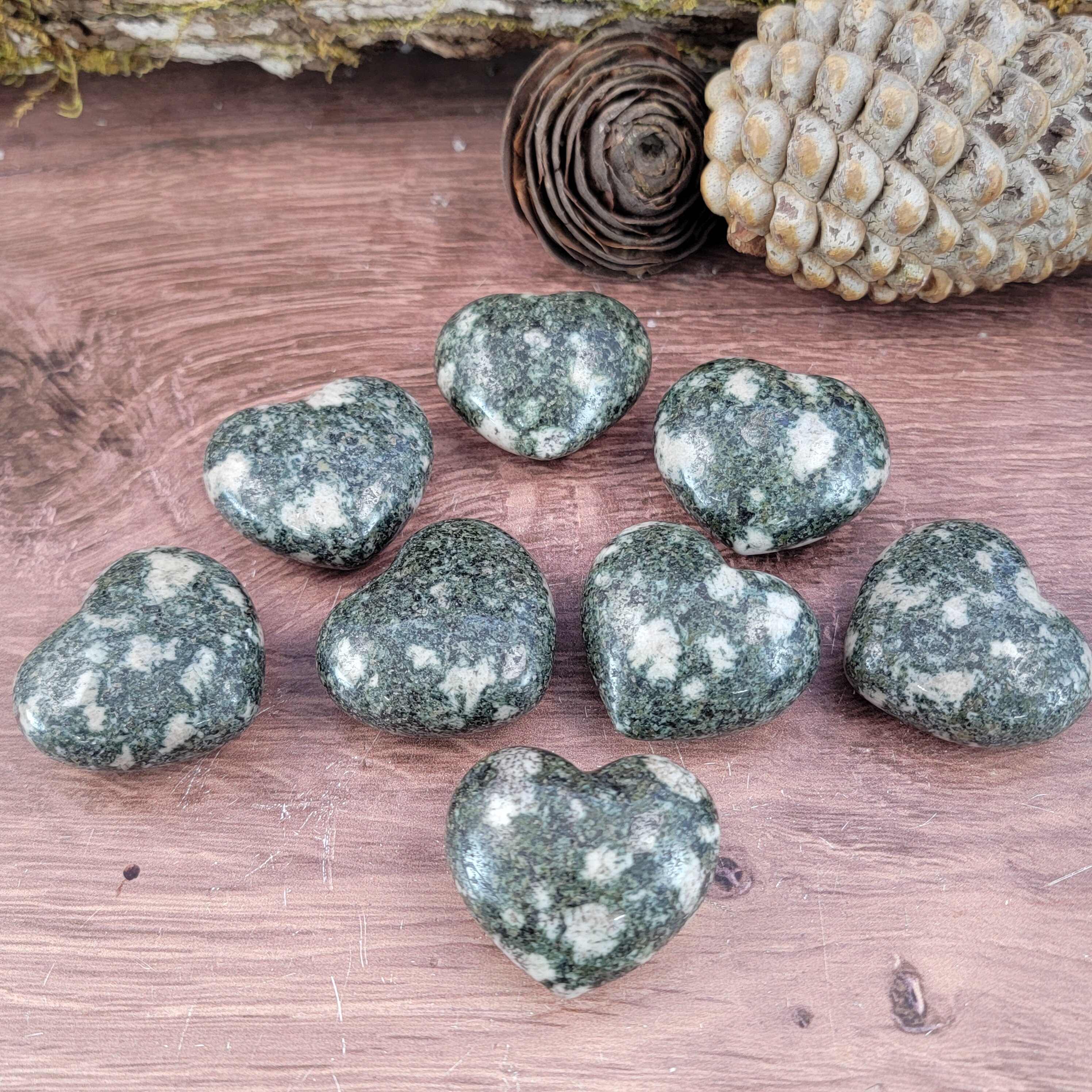 Preseli Blue Stone Hearts From England, Druid Stone, Polished Spotted ...