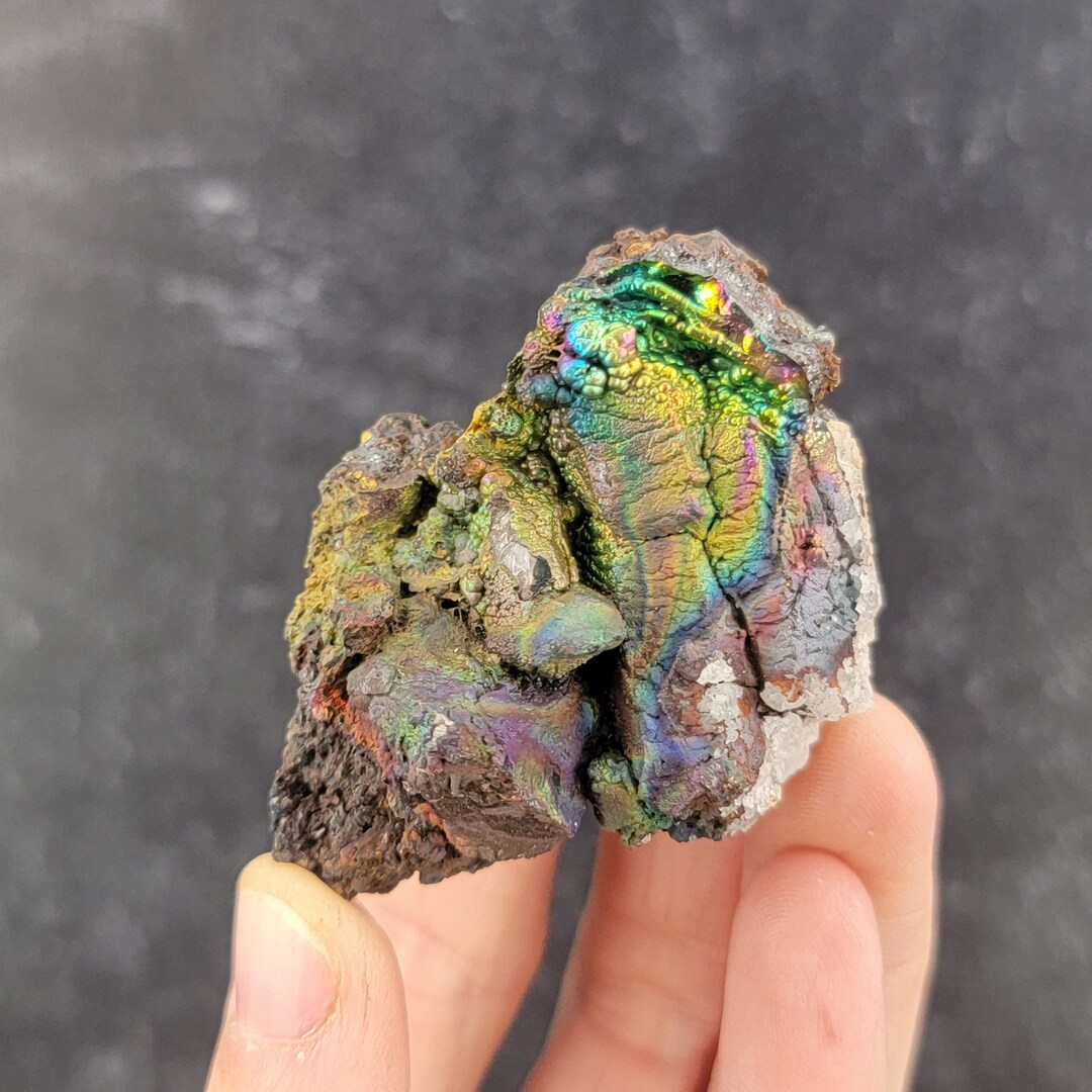 Iridescent Hematite Over Quartz Cluster From Graves Mountain, Georgia ...