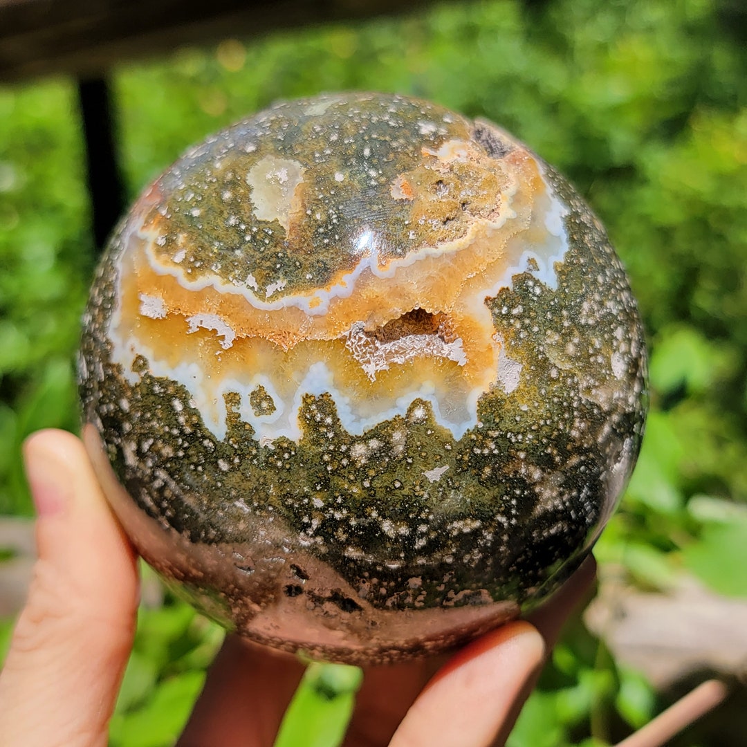 Large Ocean Jasper Sphere From Madagascar, Botryoidal Vugs - Etsy
