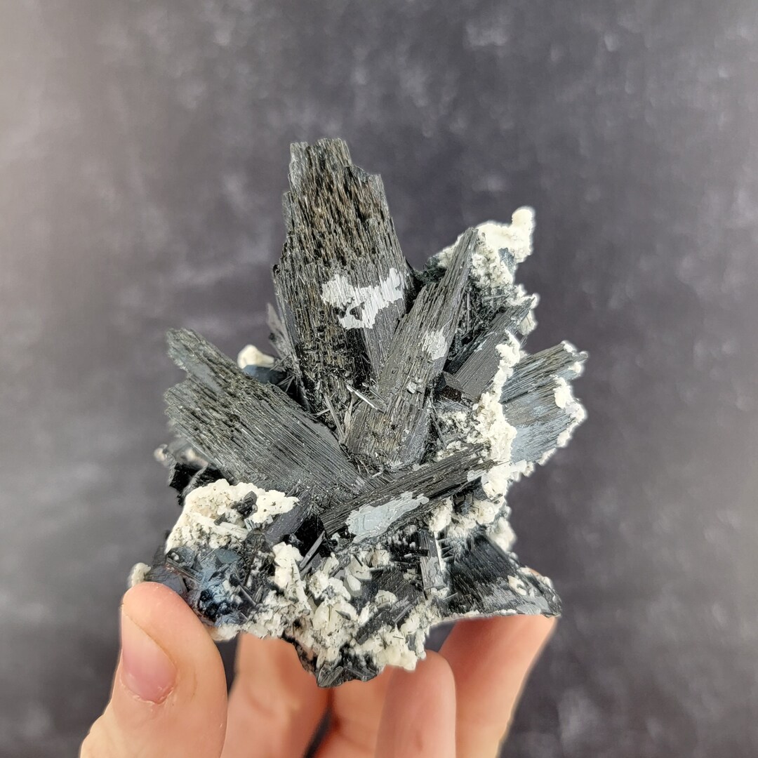 Black Tourmaline Cluster With Feldspar From Erongo Mountains, Namibia ...