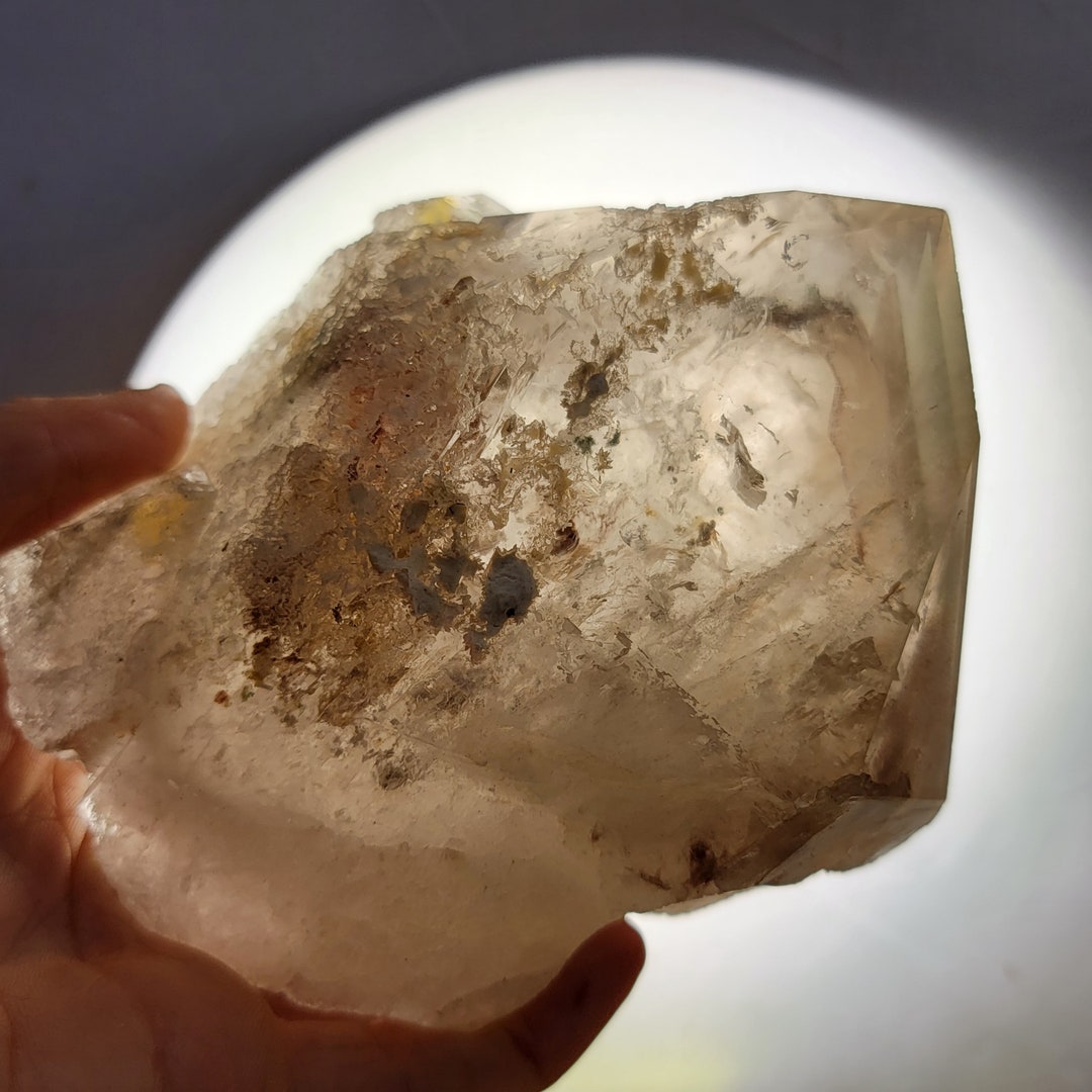 XL Scenic Included Quartz Point From Brazil, Self Standing Garden ...