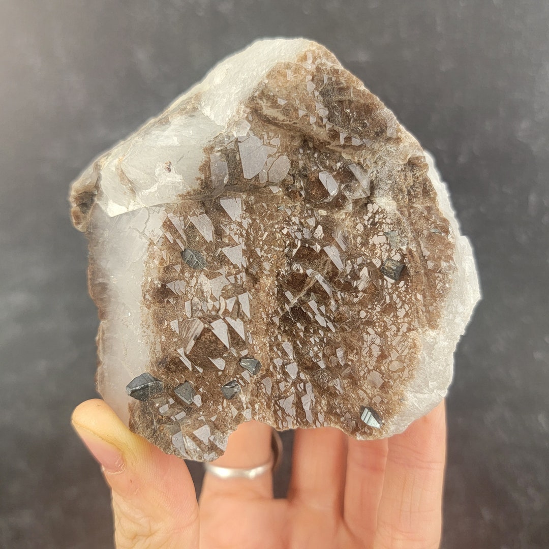 Smoky Elestial Quartz With Anatase From Brazil, Rare Tetragonal Mineral ...