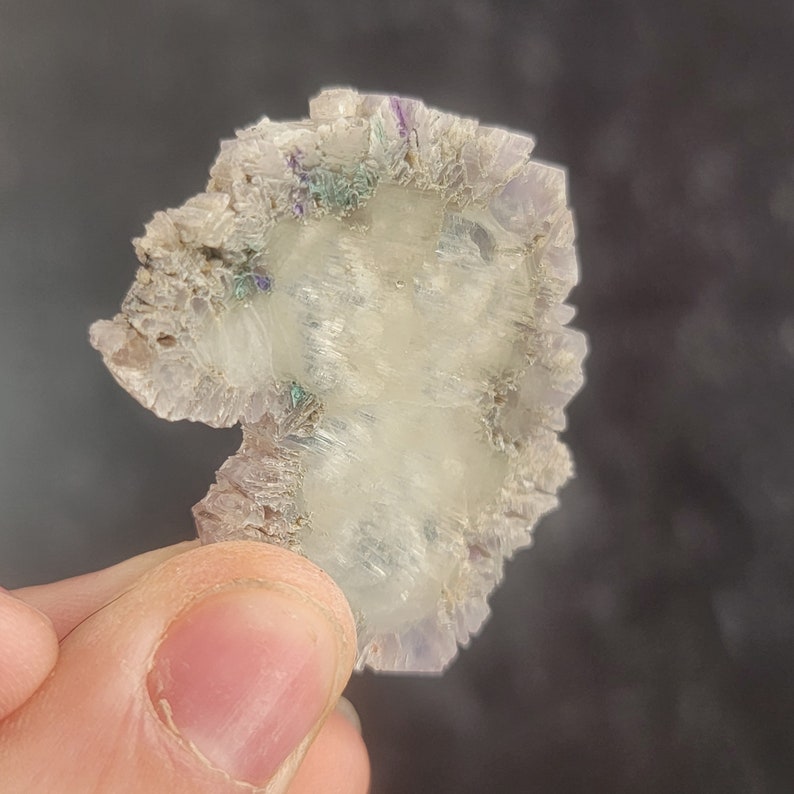 Purple Aragonite Slice From La Pesquera Cuenca, Spain, UV Reactive ...