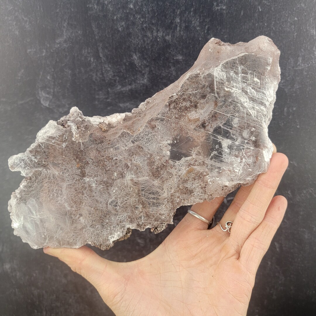 Siderite Included Glassy Selenite Cluster From Spain, TV Rock Display ...
