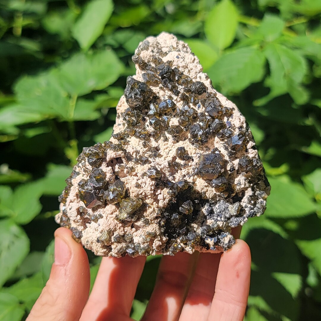 Gemmy Sphalerite Crystals on Matrix From Peru, Green Sphalerite ...