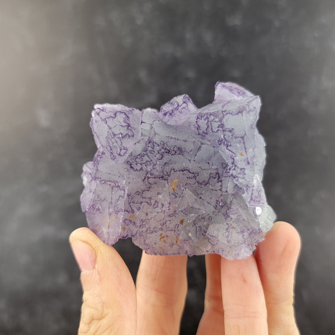 Blue + Purple Fluorite "qr Code" From Qinglong Mine, Guizhou, China ...