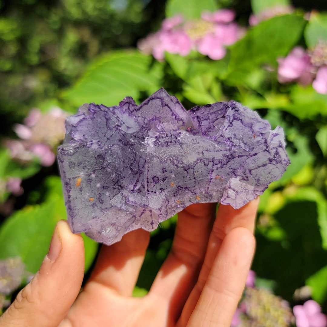 Blue + Purple Fluorite "qr Code" From Qinglong Mine, Guizhou, China ...