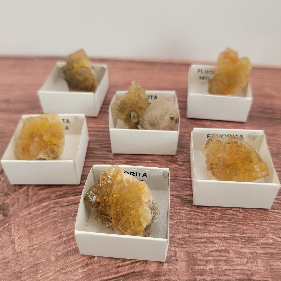 Yellow Fluorite Specimens From Moscona Mine, Austurias, Spain, UV ...