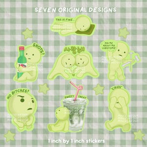 Silly Smiski Sticker Sheet Vinyl Matte Sticker Sheet 7 Original Designs ...