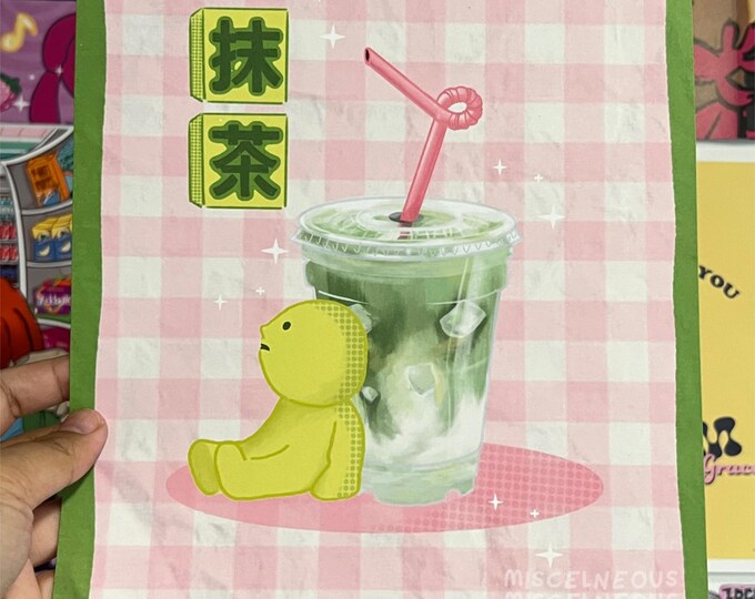 Smiski Matcha Print| Wall Decor | Wall Art | Original Art | Cute Art ...