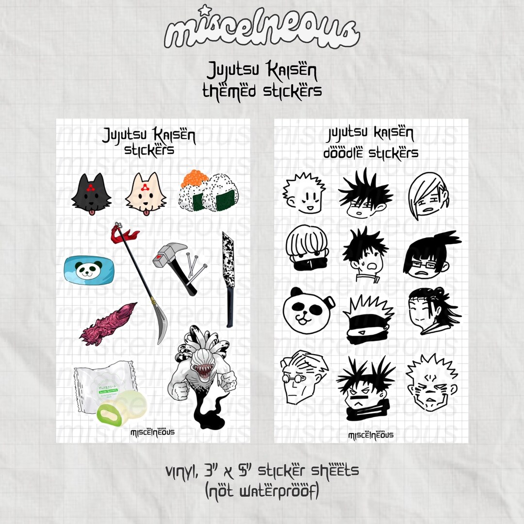 Jujutsu Kaisen Stickers Vinyl Matte Stickers Journal, Deco, Penpal ...