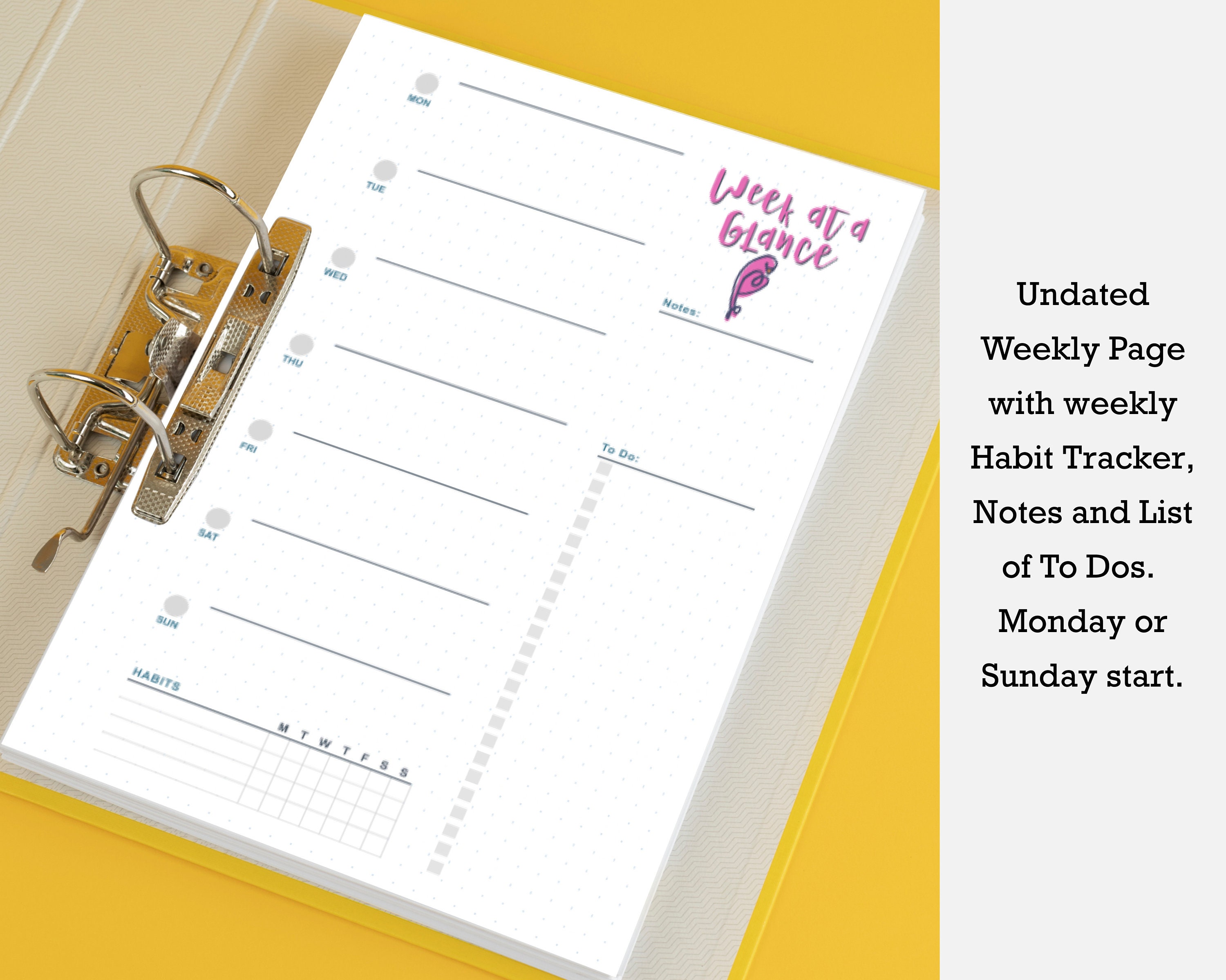 Printable Planner Template Bundle: Daily, Weekly and Monthly | Bird ...