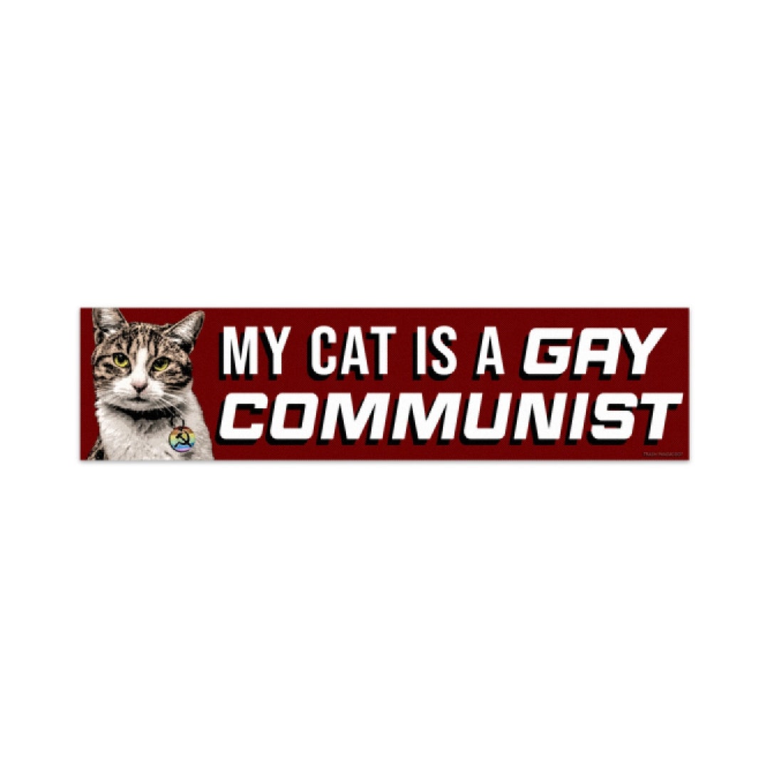 My Cat is a Gay Communist - Funny Bumper Sticker, Car Decal, Kitten ...