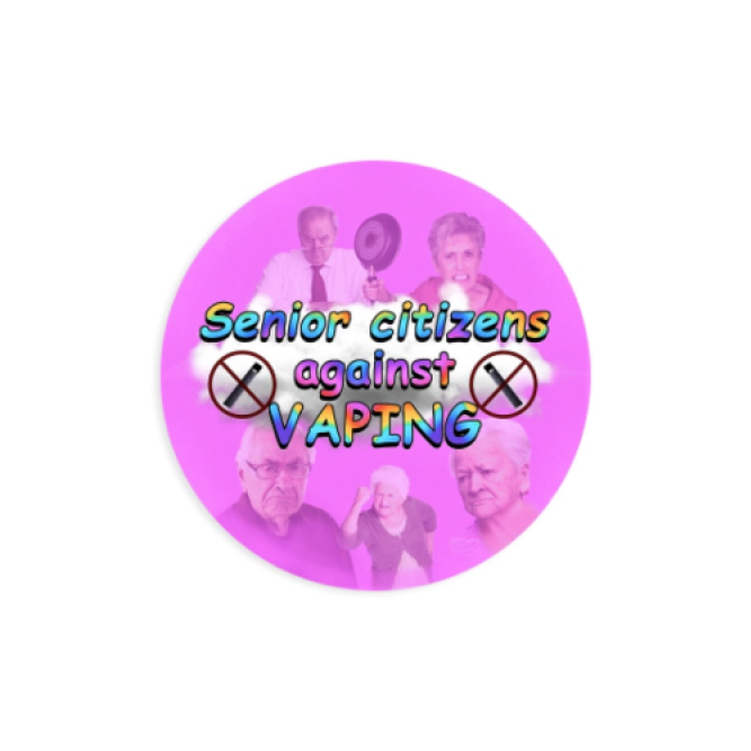 Senior Citizens Against Vaping Sticker- Meme Sticker, Vapegod, Bumper ...