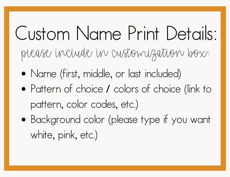 Custom Name Printable Hand Drawn Custom Name Print Child Bedroom Print ...