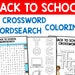 Back to School Activities, Word Search, Crossword, Coloring Page, New ...
